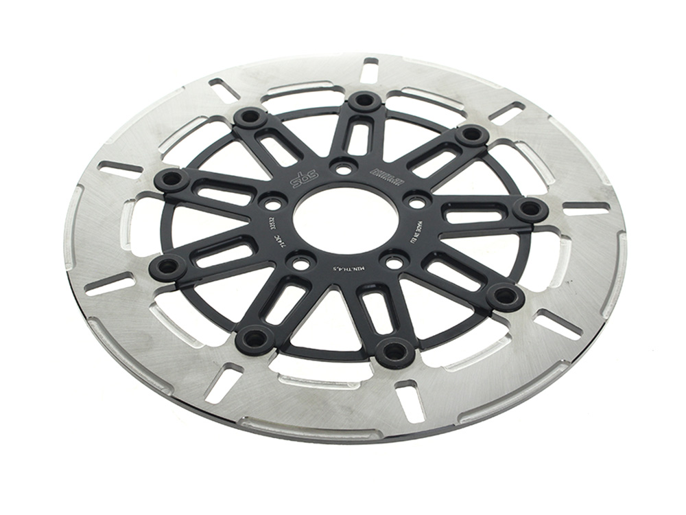 11.8in. Front 9-Spoke Disc Rotor - Polished Band & Black Carrier. Fits ...